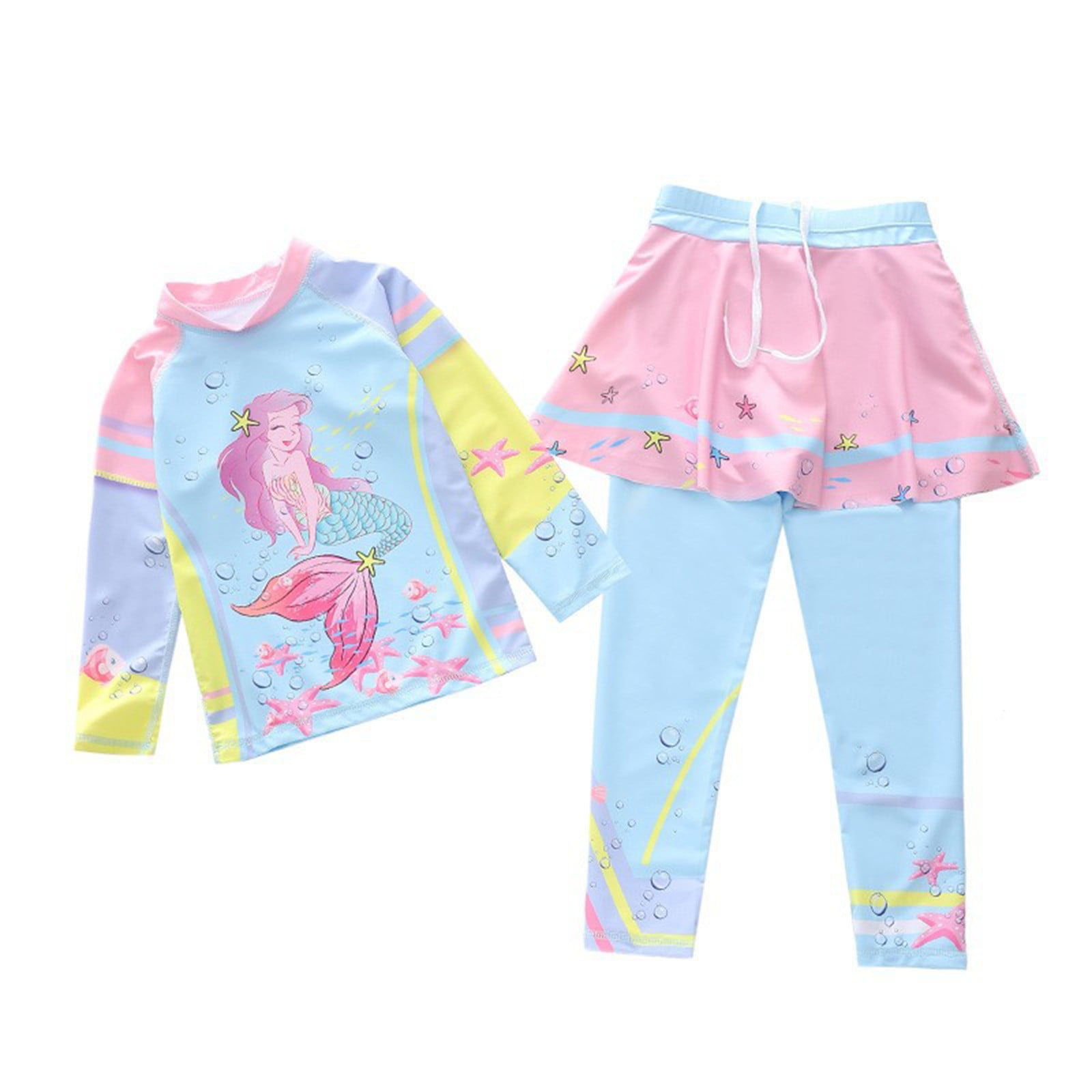 2026 Girls Swimming Suit Toddler Two Piece Cute Cartoon Print Sun ...