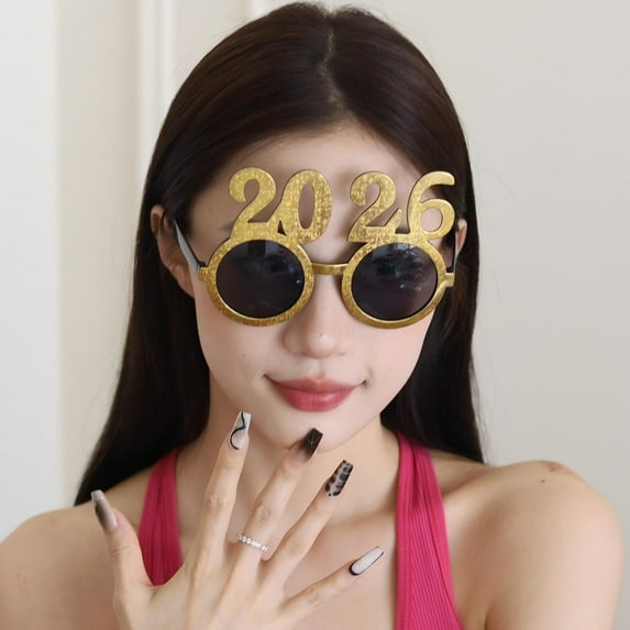 2026 Glasses 2026 New Year Glasses Funny Round Frame Sunglasses 2026 ...