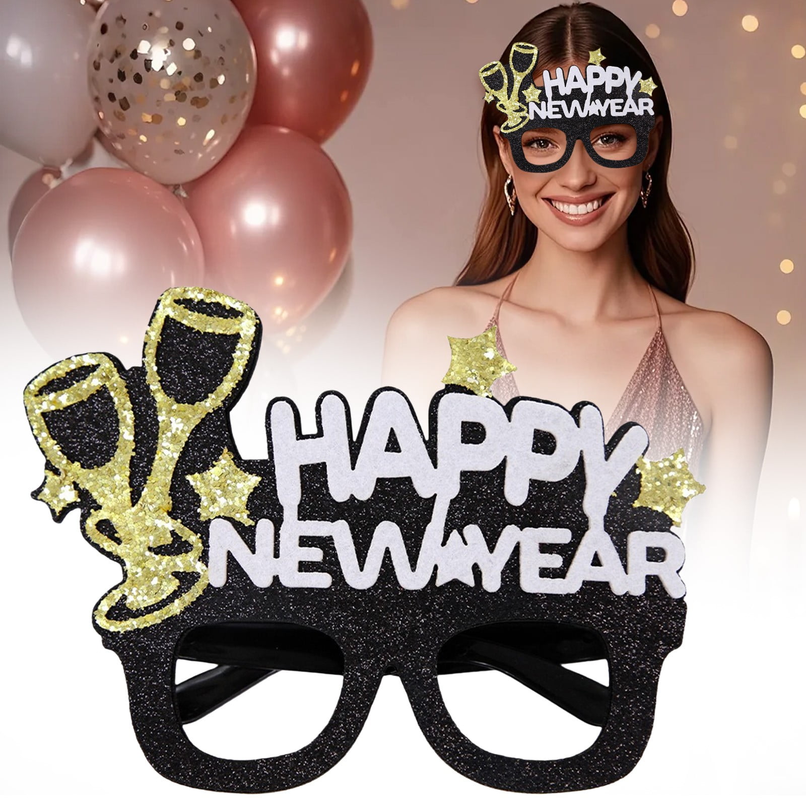 2026 Glasses, New Years Eve Party Glasses, 2026 Themed Funny Glitter ...