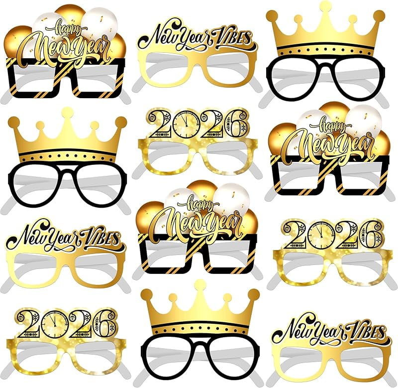 2026 Glasses New Years - Pack of 12 | New Years Eve Glasses, New Years ...