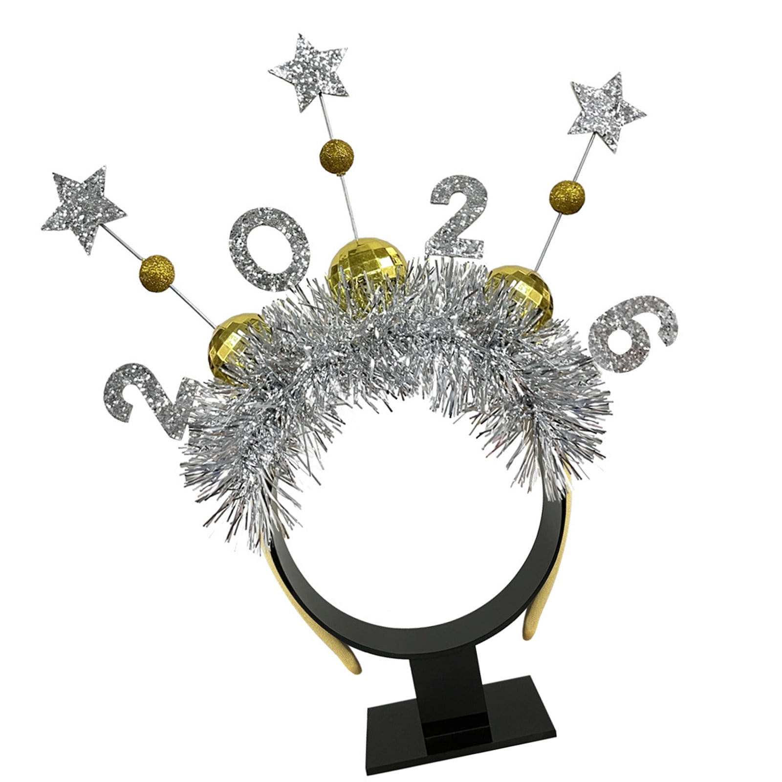 2026 Glittering NYE Headband with Shining Star & Numbers - Gold Silver ...