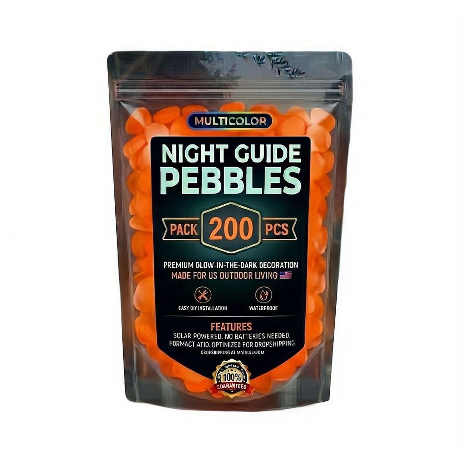 2026 Glow-in-the-Dark Garden Stones, Orange Luminous Pebbles for ...