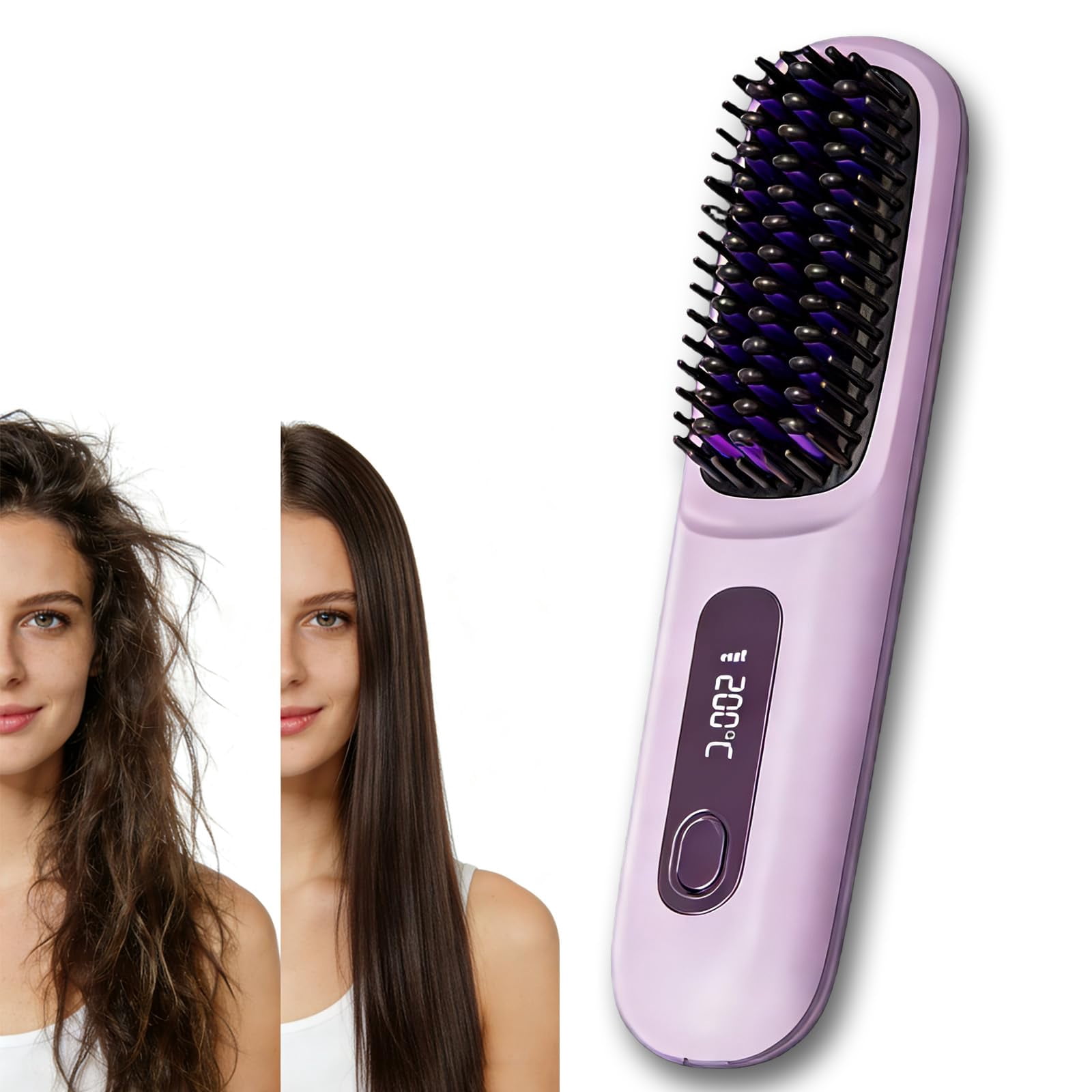 2026 Go Brush Pro for Short Hair, Portable Straightener Brushs for ...