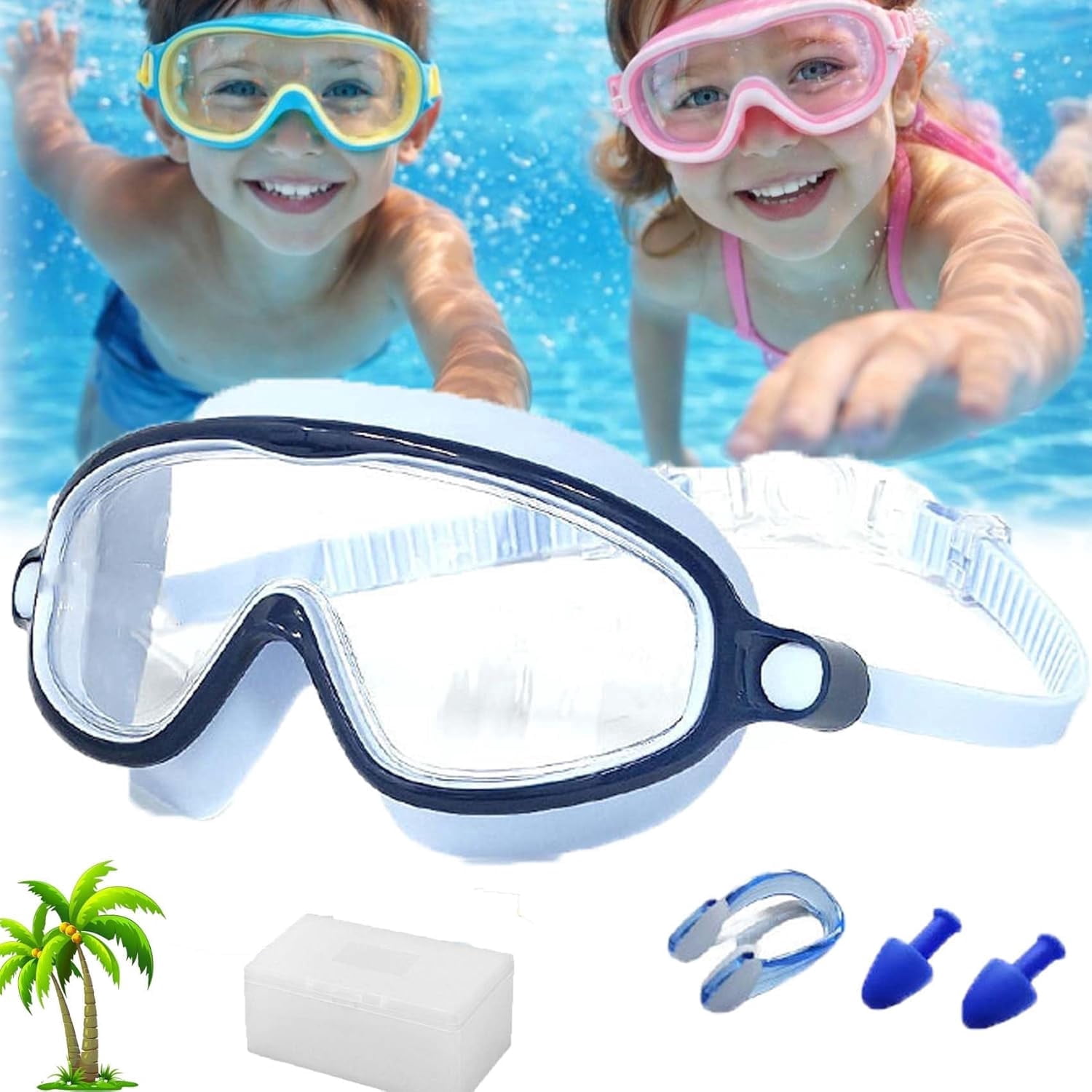 2026 Goggles with Nose Clip & Ear Plugs,Hd Large Frame Waterproof And ...