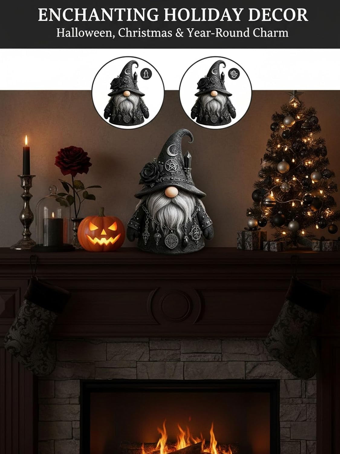 2026 Gothic Wizard Gnome Figurine, Gothic Gnomes Collectible Fall Decor ...