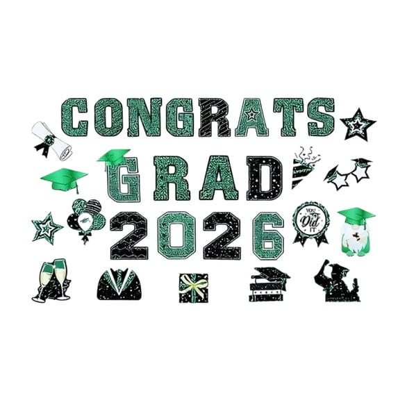 2026 Grad Static Cling Window Decal Set,Congrats Grad Themed Removable ...