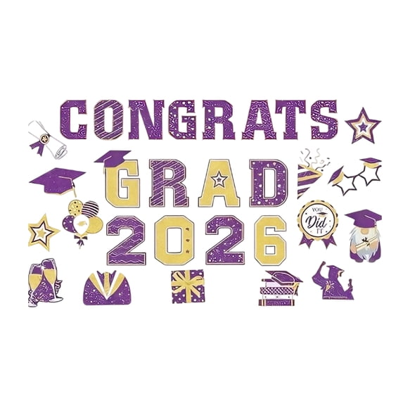 2026 Grad Static Cling Window Decal Set,Congrats Grad Themed Removable ...