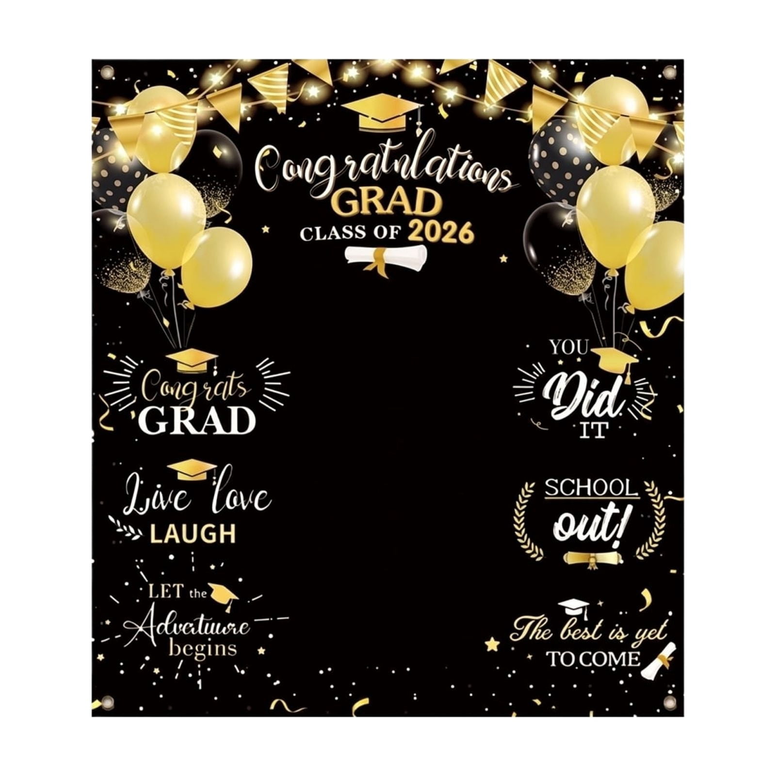 2026 Graduation Backdrop Banner Congrats Grad Class of 2026 Large ...