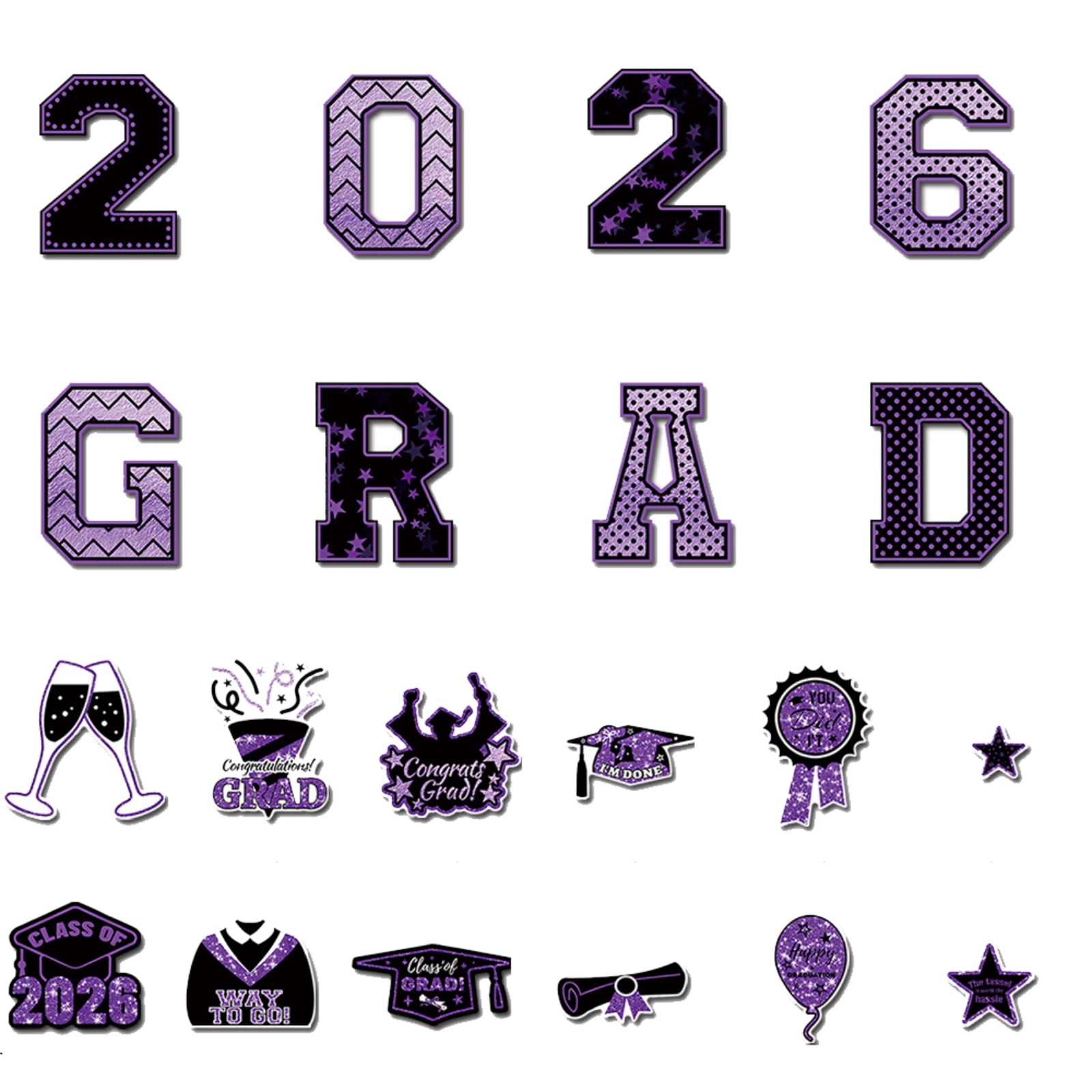 2026 Graduation Car Magnets Decorative Magnetic Stickers for Car Fridge ...