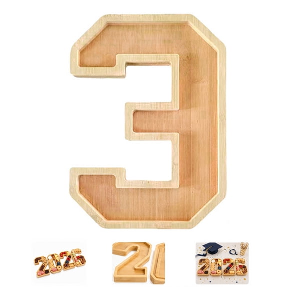 2026 Graduation Charcuterie Board Set, 4 Pcs Bamboo Number Serving ...