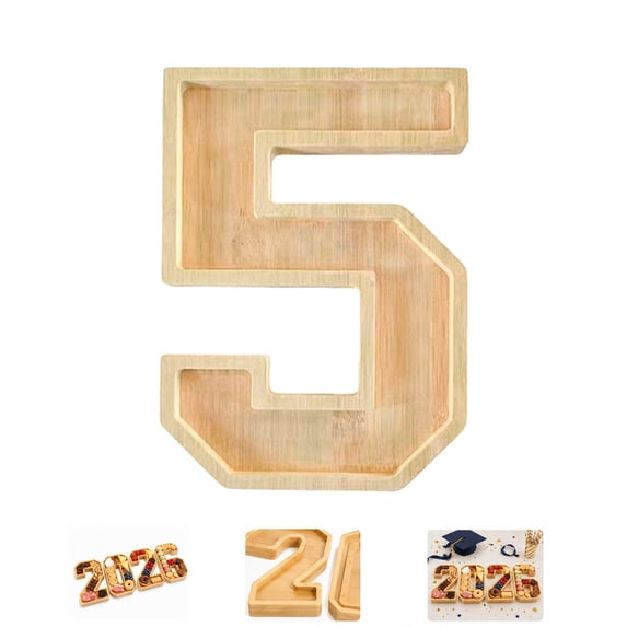 2026 Graduation Charcuterie Board Set, 4 Pcs Bamboo Number Serving ...