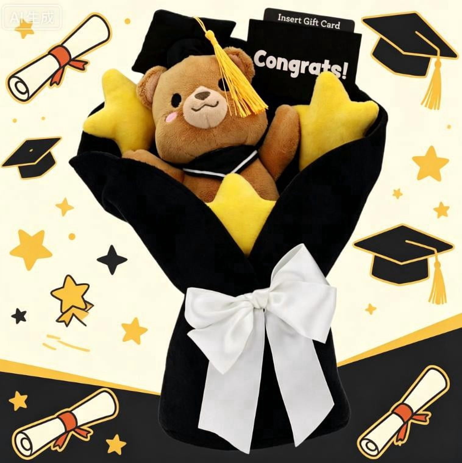 2026 Graduation Congrats Teddy Bear Bouquet Plush with Gift Card Holder ...