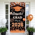 2026 Graduation Door Cover 3x6 ft Orange Congrats Grad Banner Class of ...