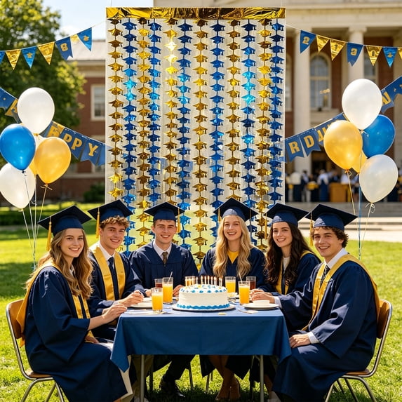 2026 Graduation Foil Fringe Curtains, Party Streamer Decor For Senior ...