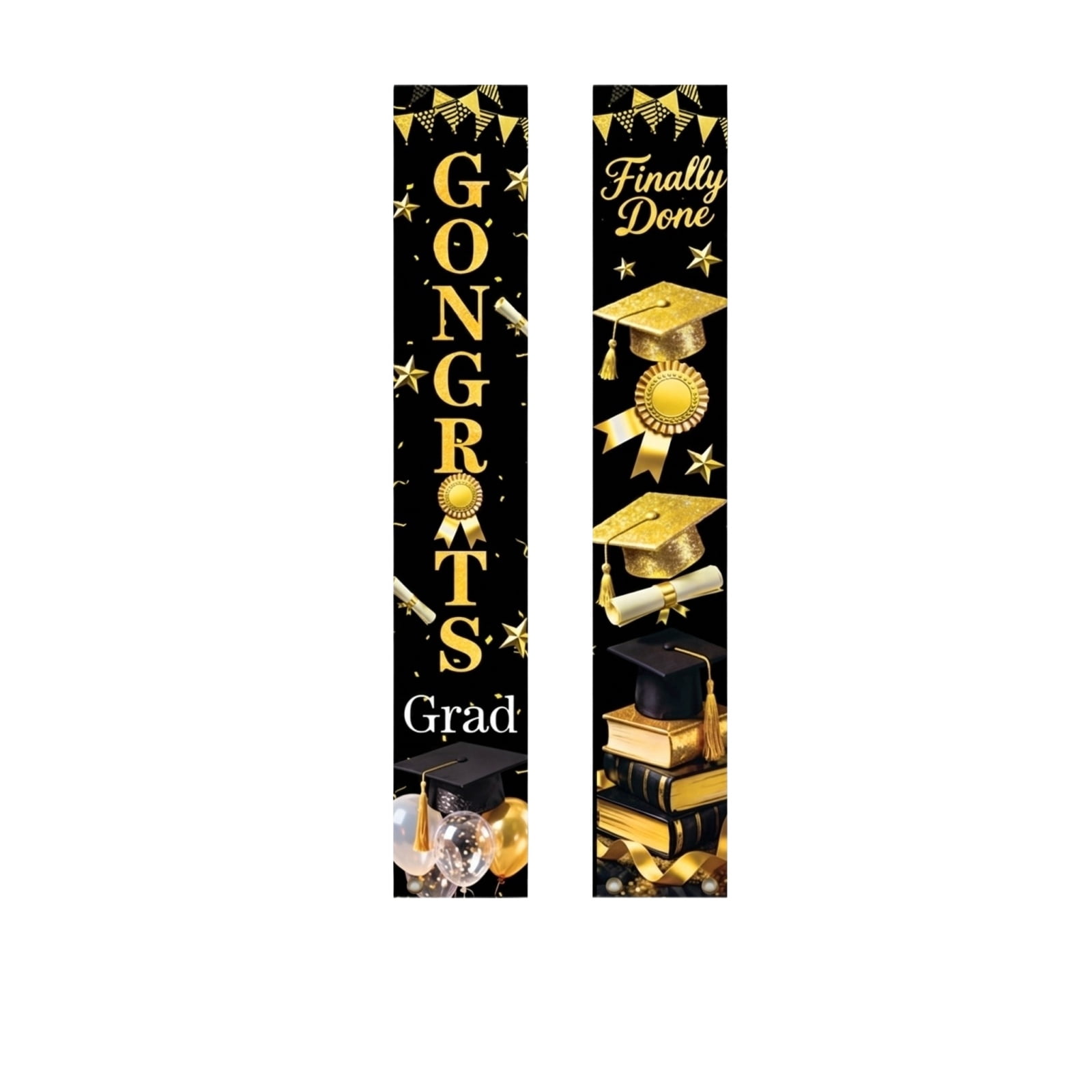 2026 Graduation Front Door Porch Banner, Black Gold Class of 2026 ...