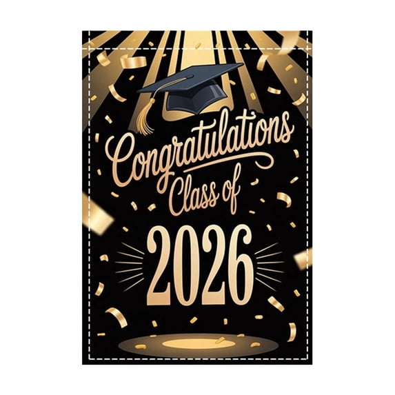 2026 Graduation Garden Flag 17.7X1 1.8Inch Double-Sided Outdoor Yard ...