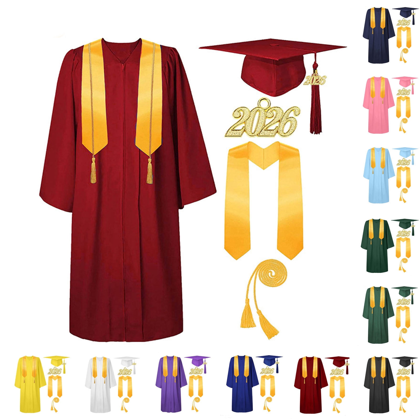 2026 Graduation Gown and Cap Sets for Kids Teens Colleges 5-22 Years ...