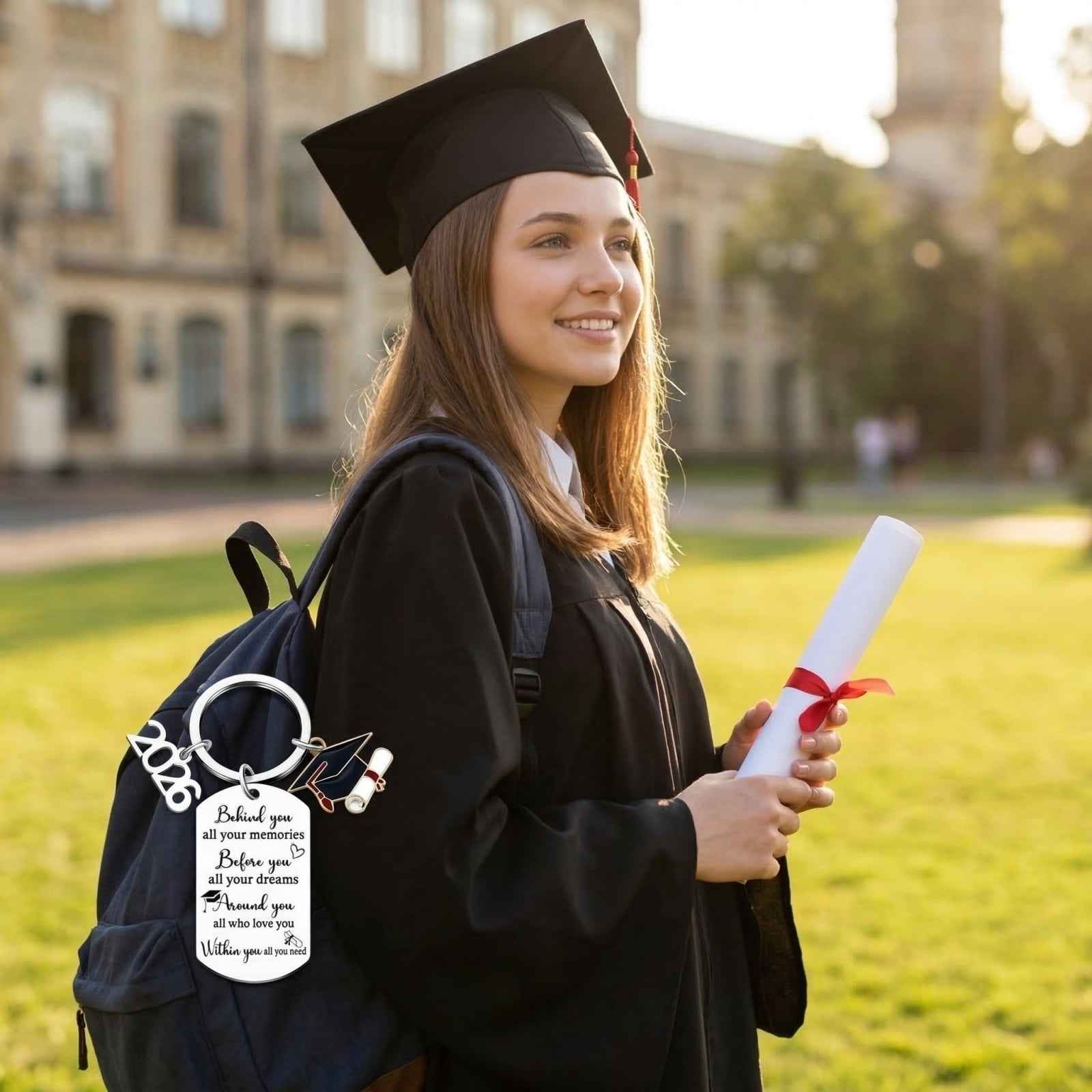 2026 Graduation Keychain, School Day Key Charm with Bachelor Cap, High ...