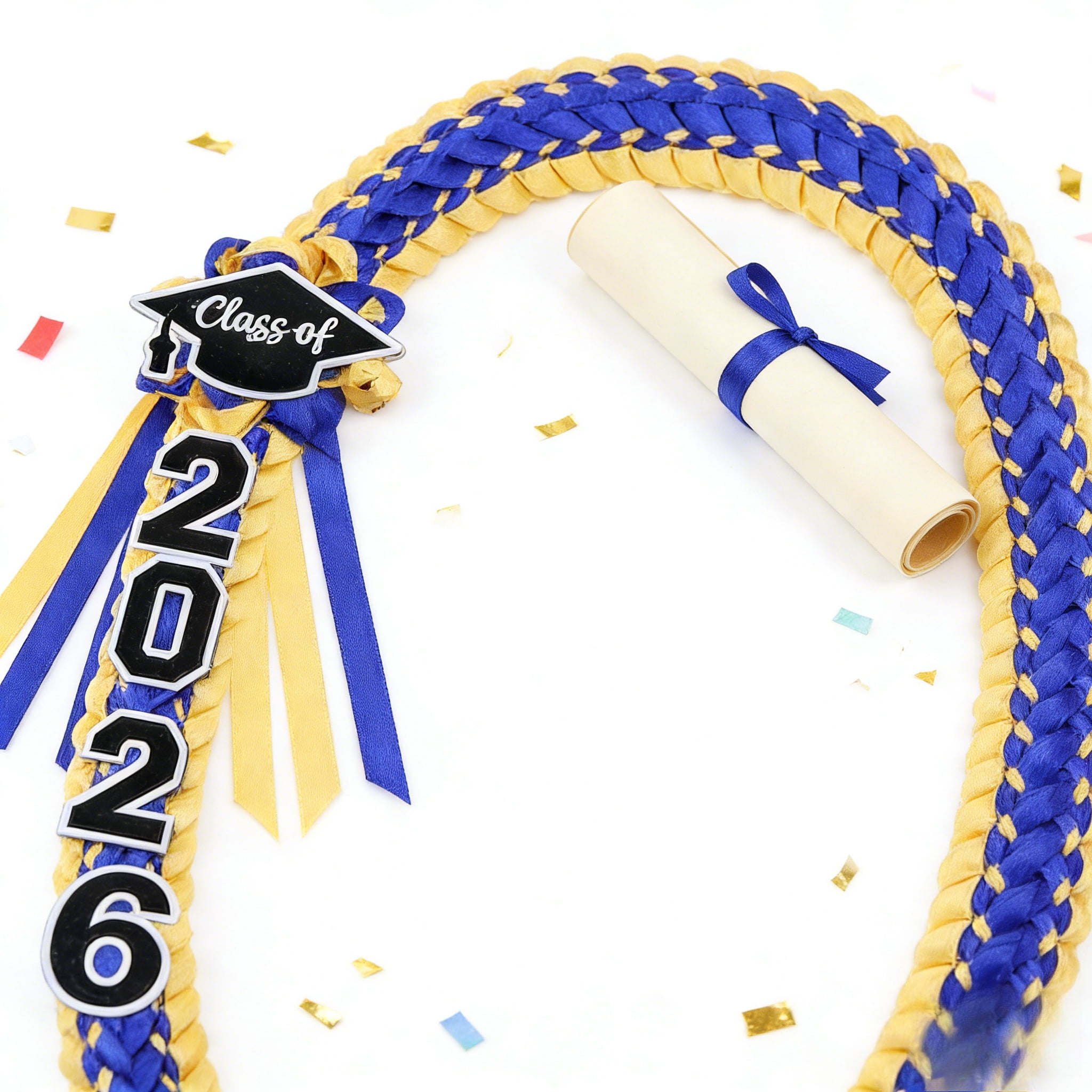 2026 Graduation Leis for Him Her, Handmade Double Braided Ribbon Lei ...