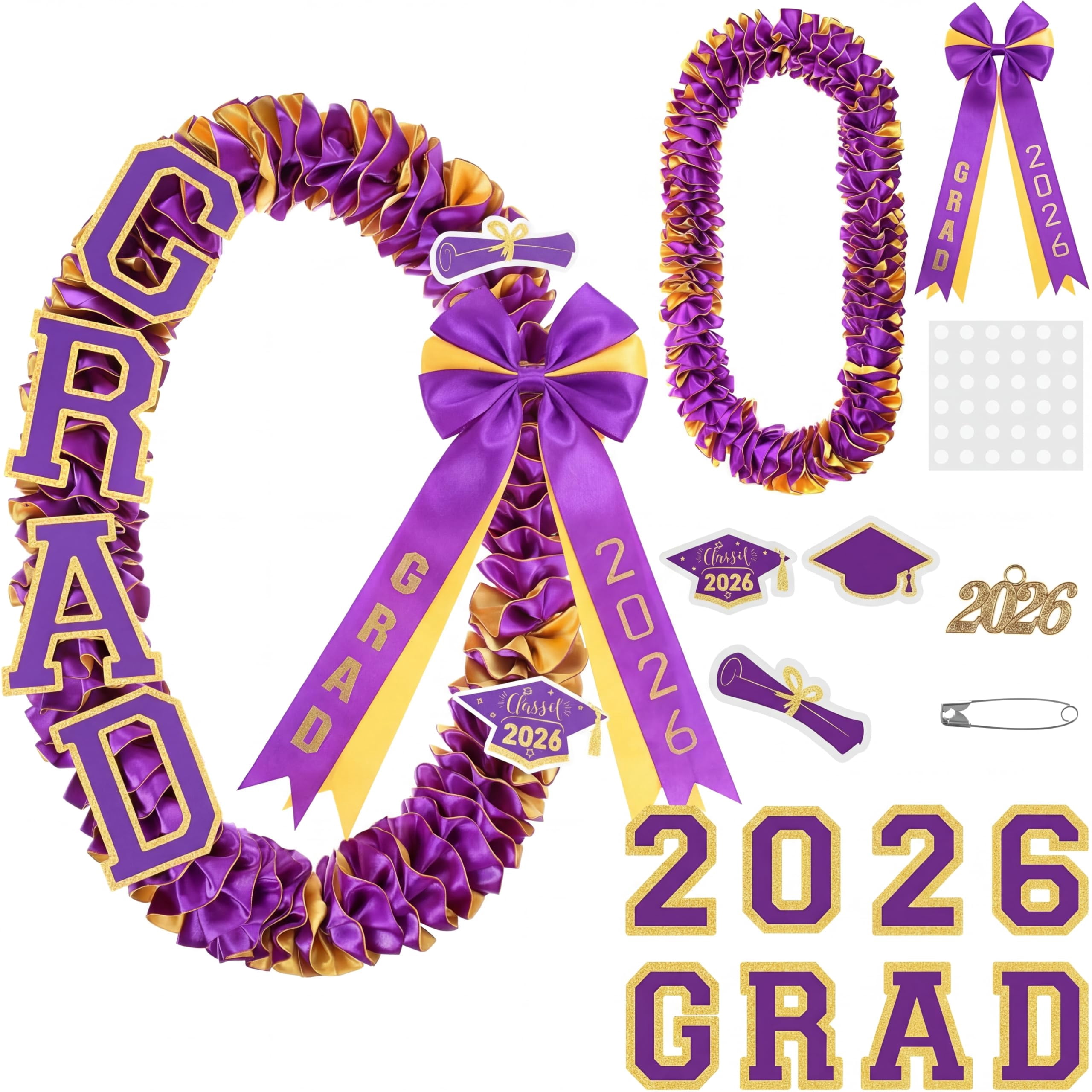 2026 Graduation Leis for Him Her, Handmade Double Braided Ribbon ...