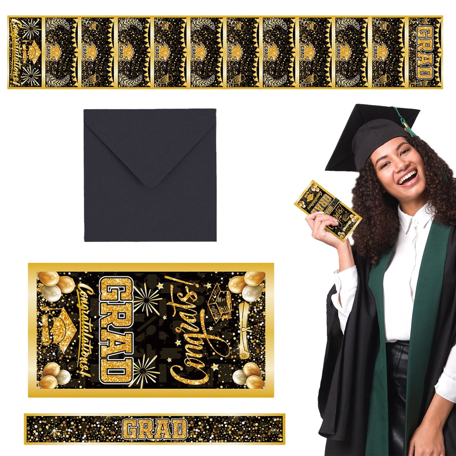 2026 Graduation Money Holder with Envelope Card, 10 Slots Accordion ...