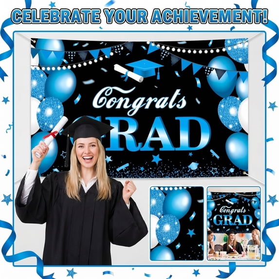 2026 Graduation Party Backdrops Congrats Grad Large Photography ...