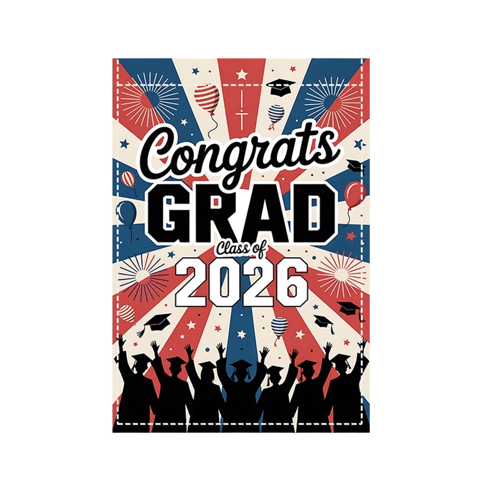 2026 Graduation Party Plastic Backdrop Congrats Grad Banner, Large ...