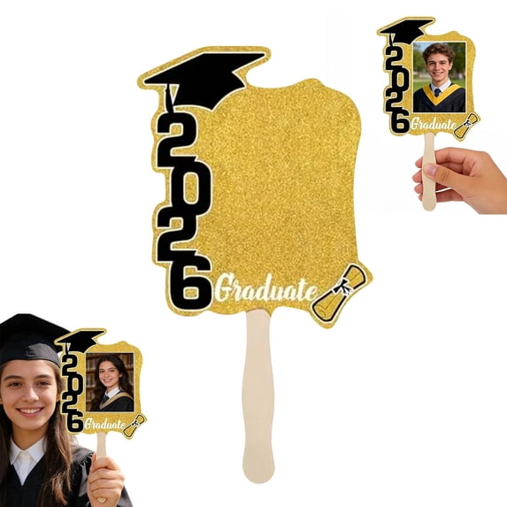 2026 Graduation Photo Hand Fan Wooden Graduation Photo Prop Fan for ...