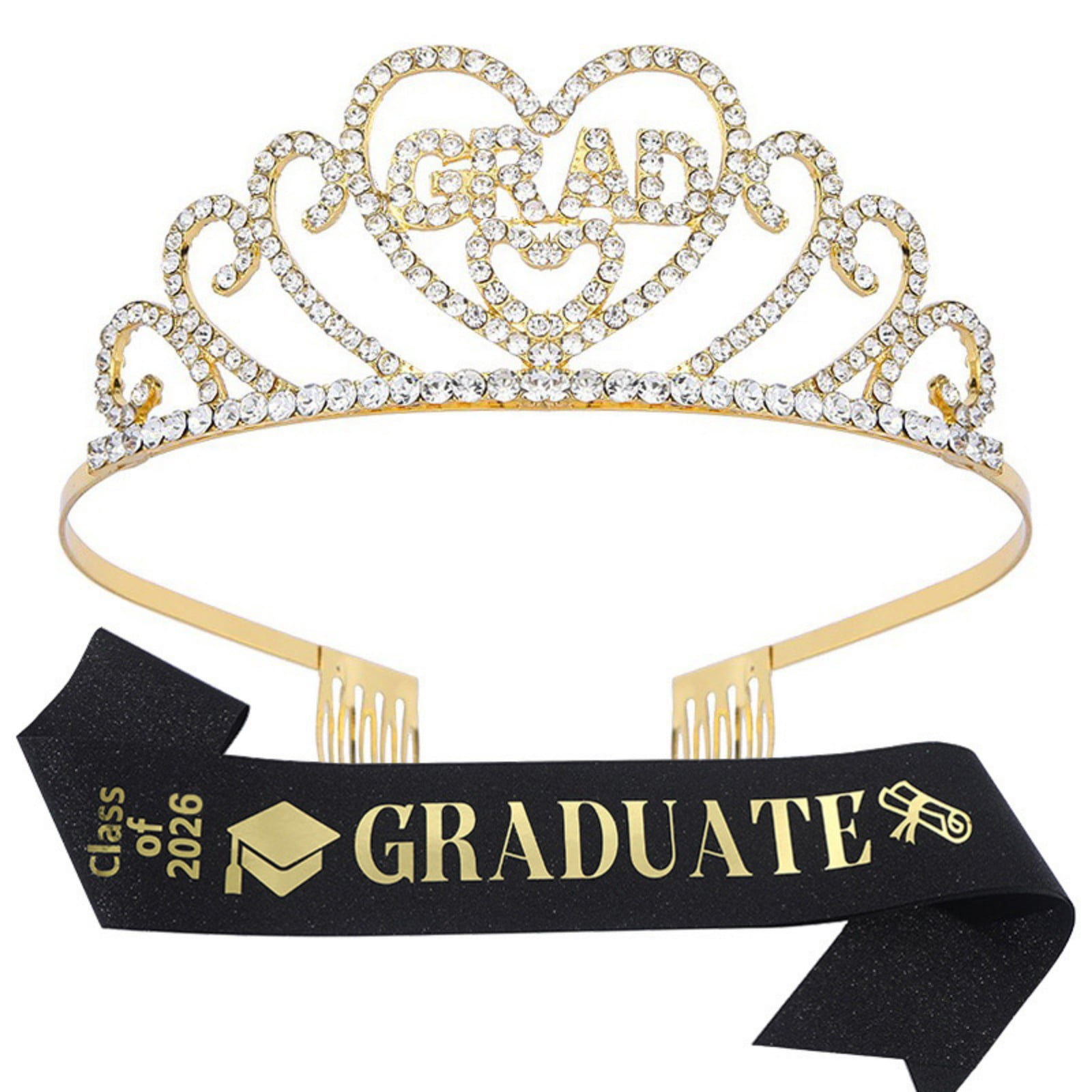 2026 Graduation Satin Sash Crown Tiara Kit 2026 Graduated Party ...