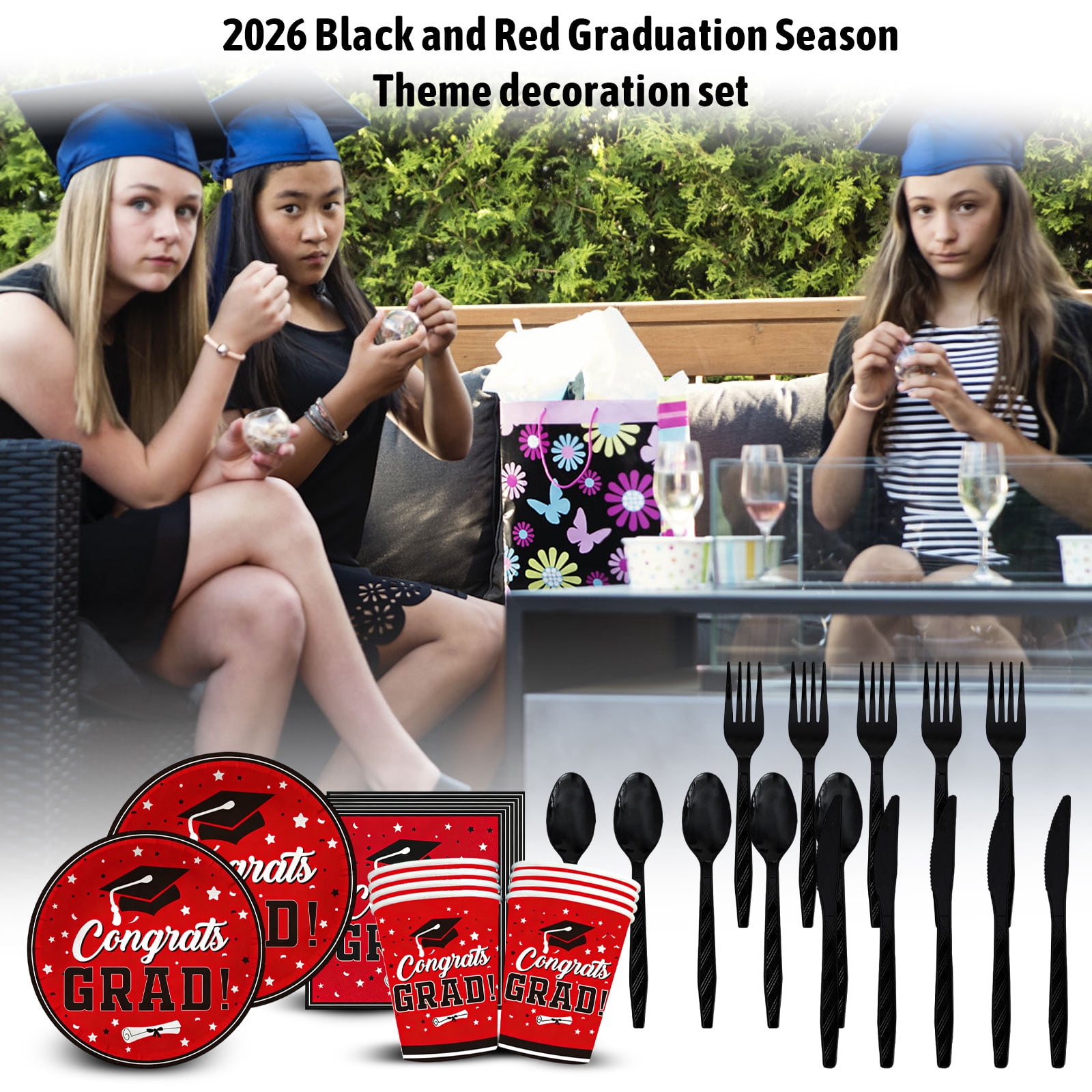 2026 Graduation Season Party Decorations Kit Congrats Grad Tableware ...