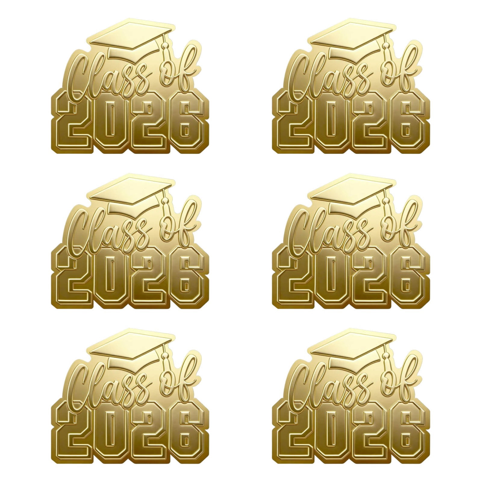 2026 Graduation Stickers Transparent Gold Foil Waterproof Envelope Seal ...