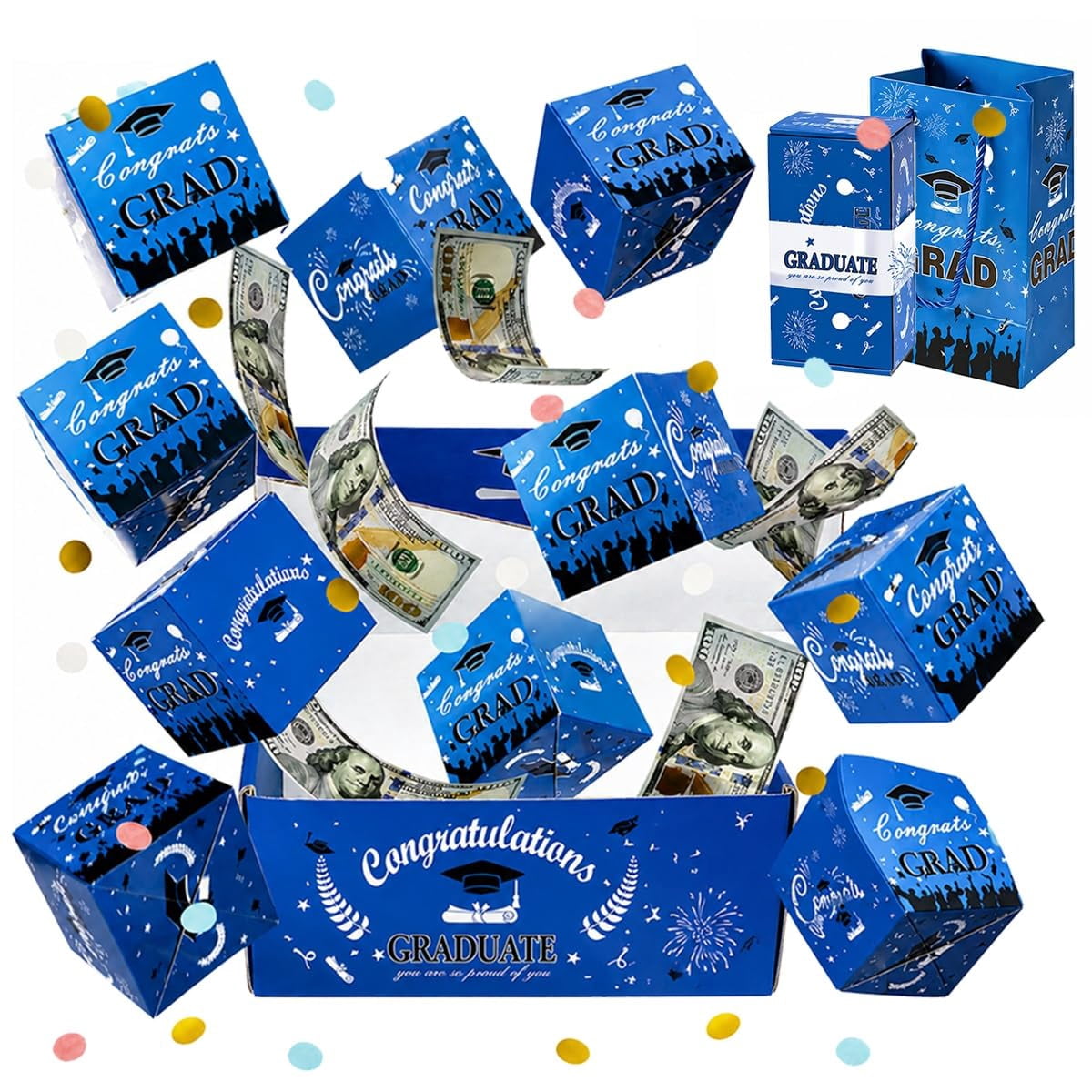 2026 Graduation Surprise Explosion Gift Box, Pop Up Cash Money Holder ...