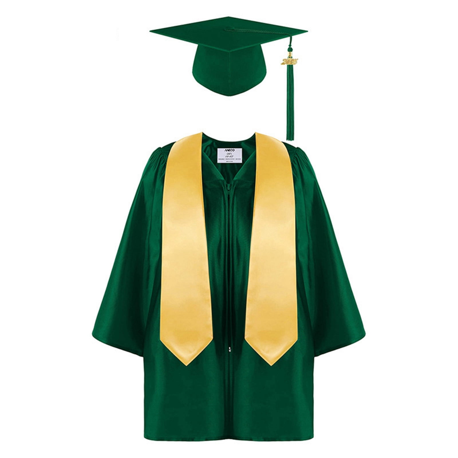 2026 Graduation Tassel All Ages Cap and Gown Set | Dark Green Childrens ...