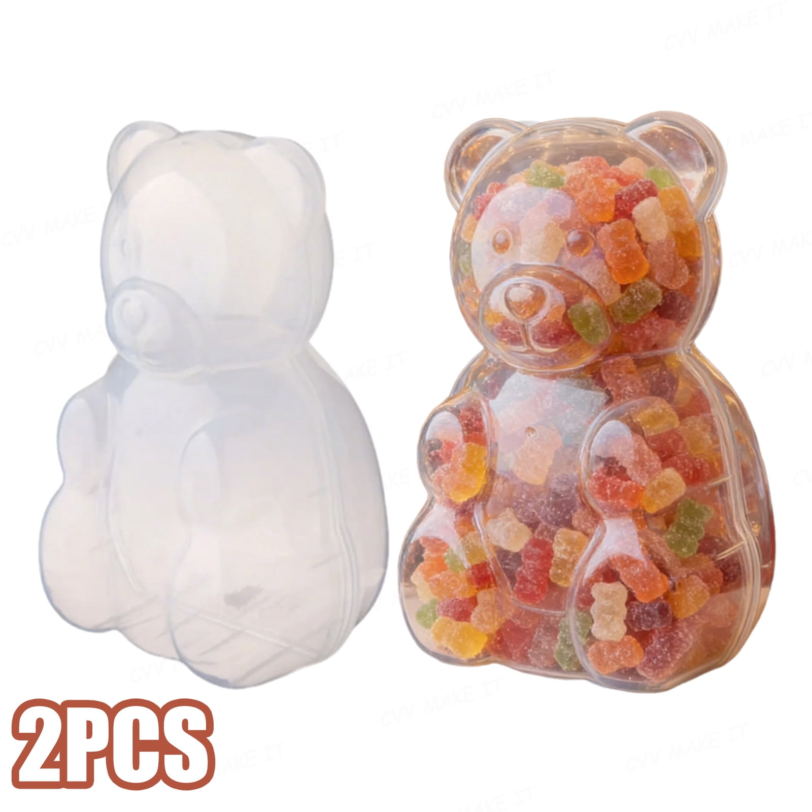 2026 Gummy Bear Container, Bear Shaped Plastic Container, Reusable ...