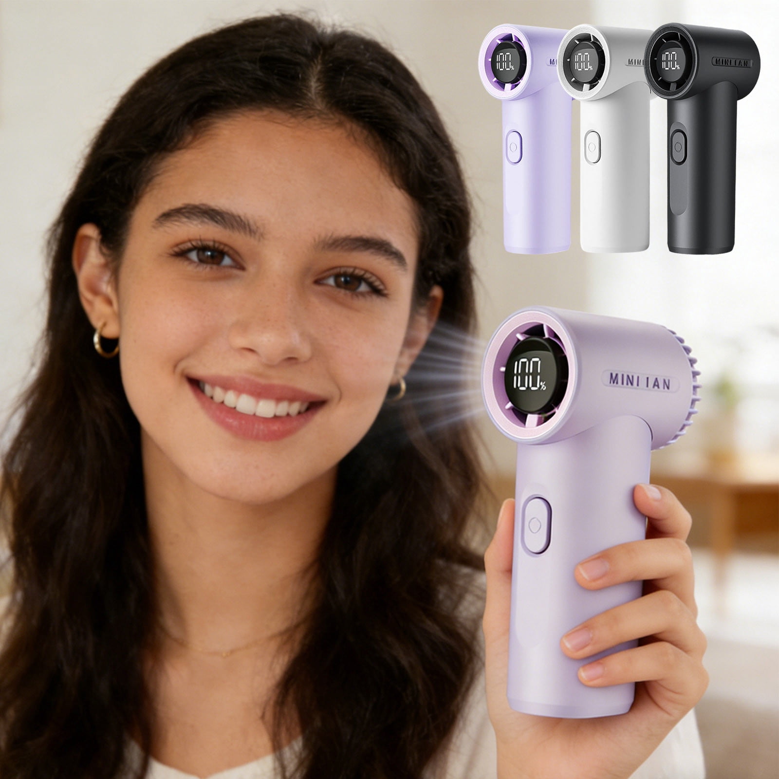 2026 Handheld Fan, Mini Powerful Wind Fan, Digital Display Portable Fan ...