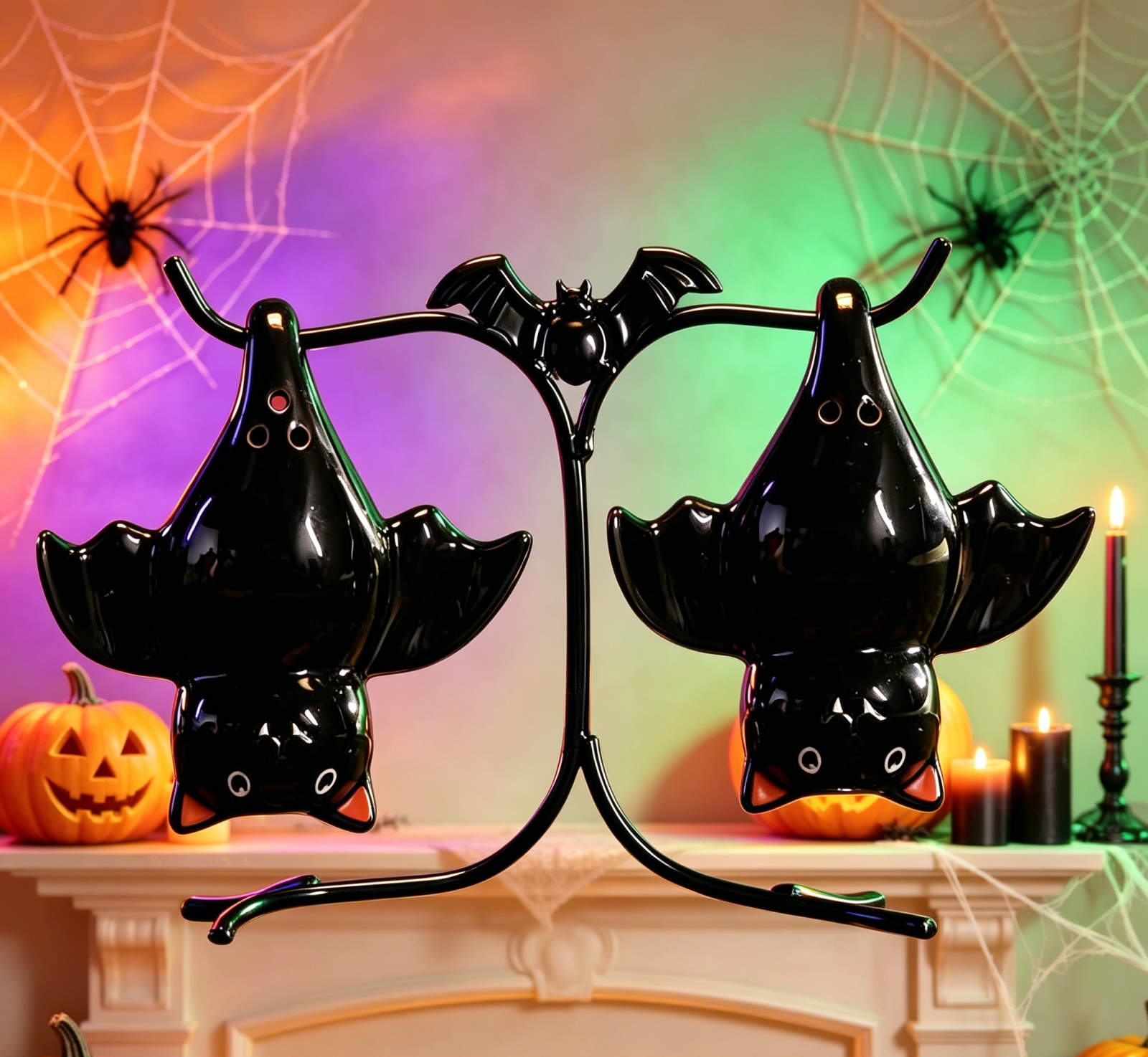 2026 Hanging Bats With Stand Salt and Pepper Set Black, Dual Style ...