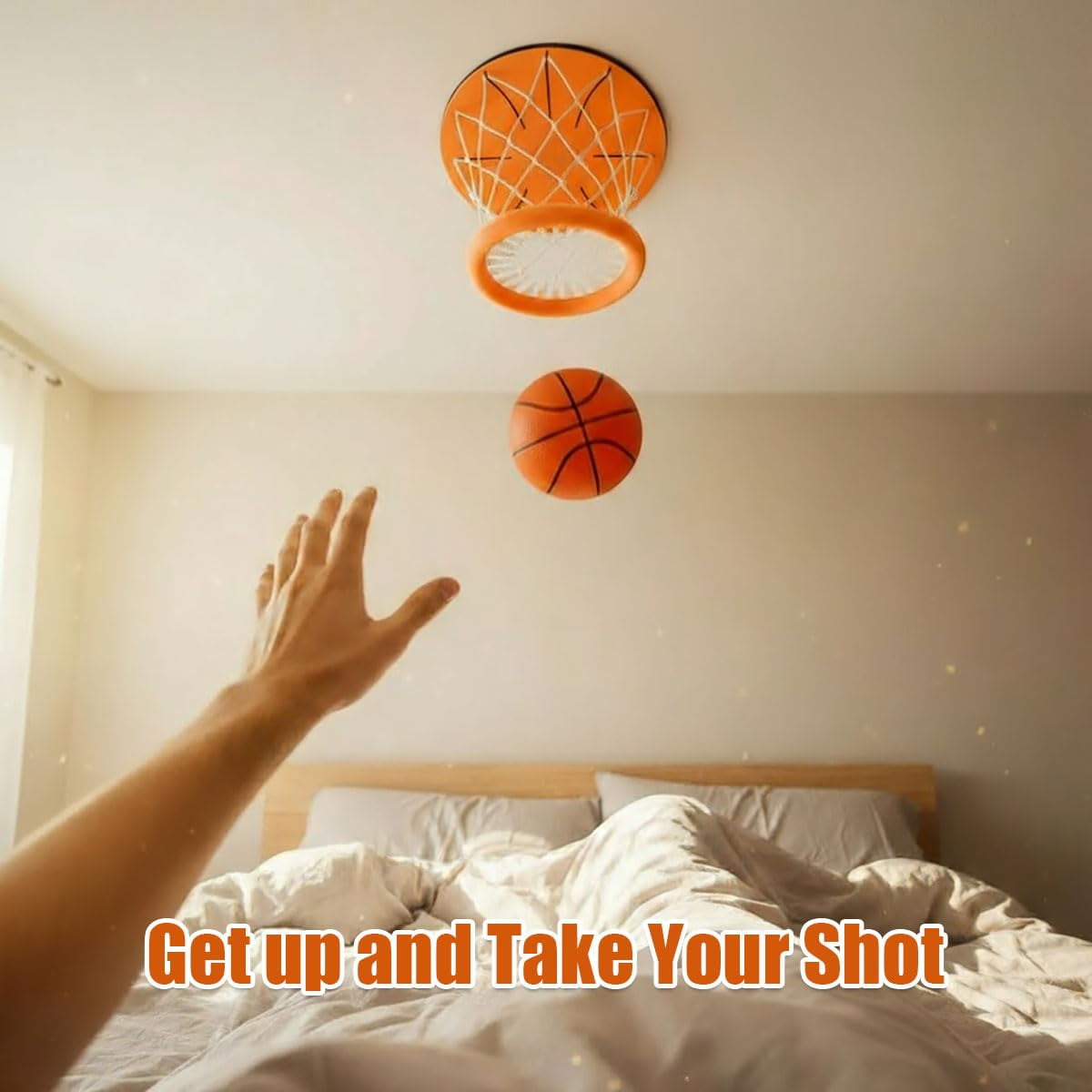 Hanging Indoor Basketball Hoop on The Ceiling, Mini Basketball Game for ...