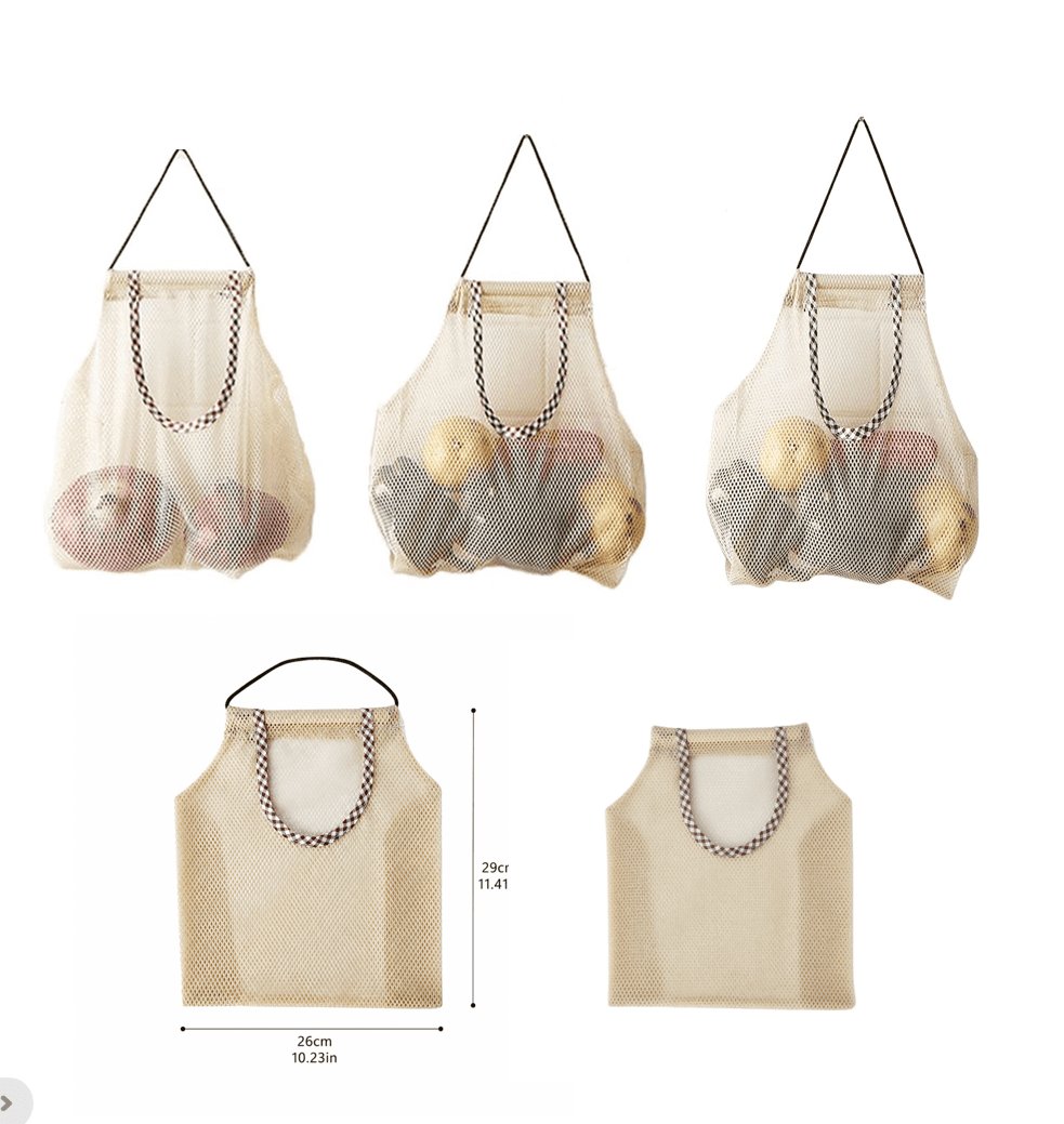 2026 Hanging Mesh Produce Storage Bags, Kitchen Organizer for Fruits ...