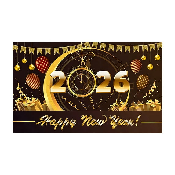 2026 Happy New Year Banners with Balloon Pattern For Background ...