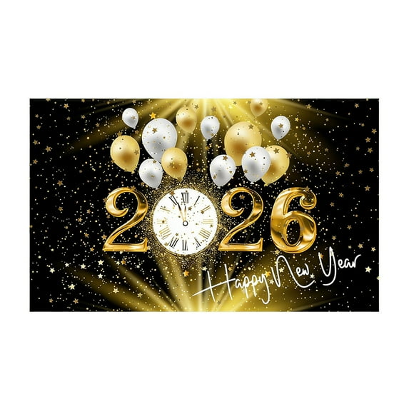 2026 Happy New Year Banners with Balloon Pattern For Background ...