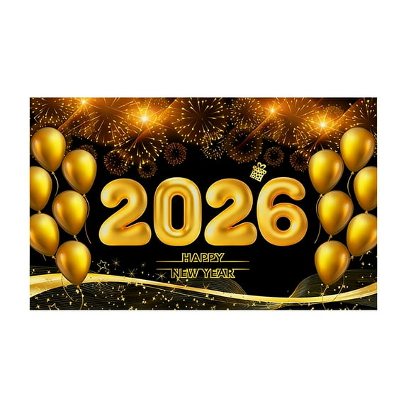 2026 Happy New Year Banners with Balloon Pattern For Background ...