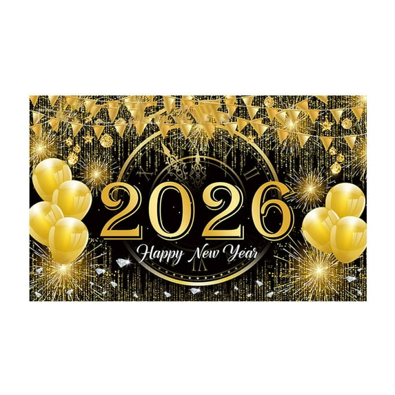 2026 Happy New Year Banners with Balloon Pattern For Background ...