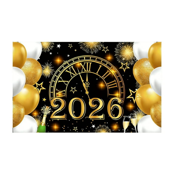 2026 Happy New Year Banners with Balloon Pattern For Background ...