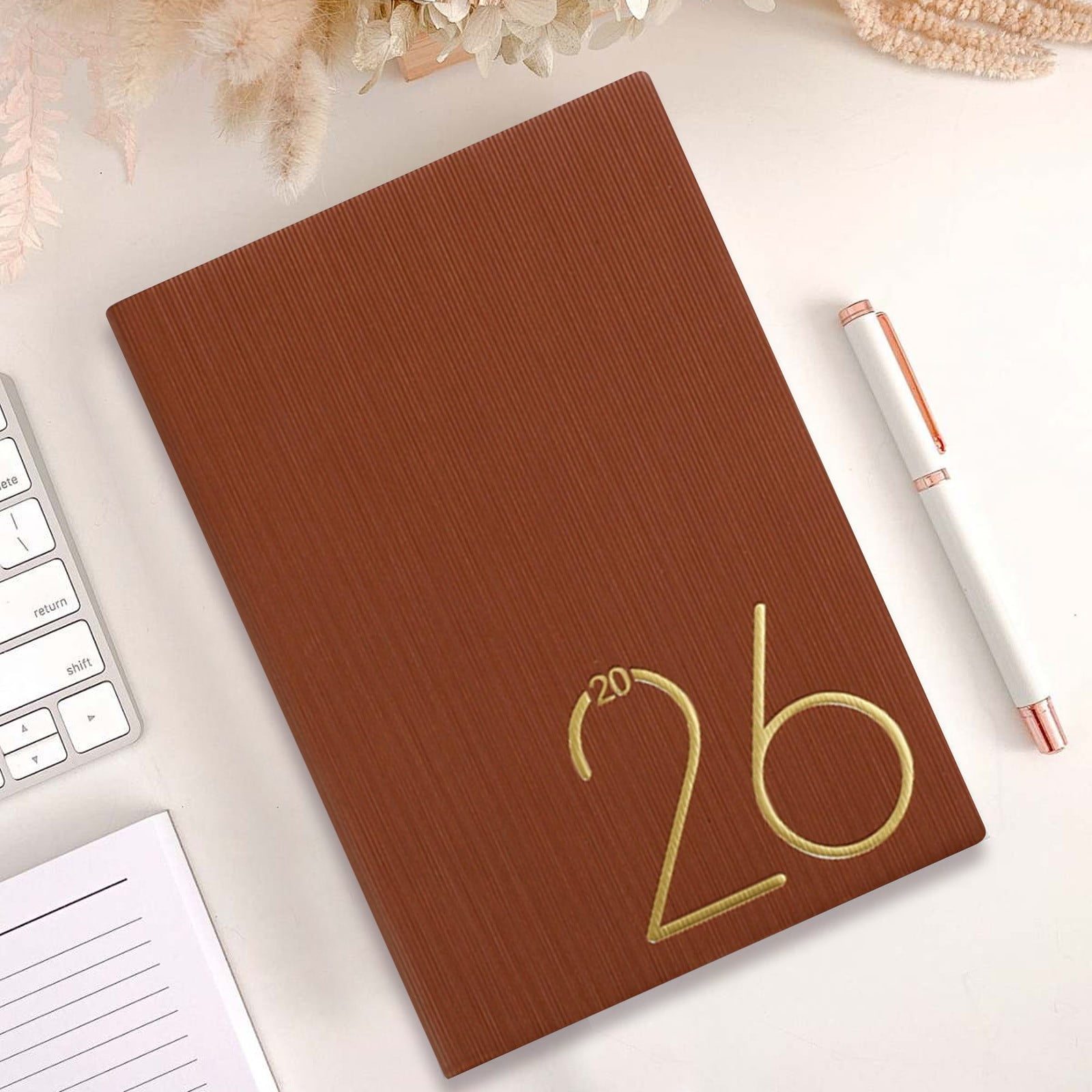 2026 Hardcover Planner Weekly & Monthly Planning Notebook With Gold ...