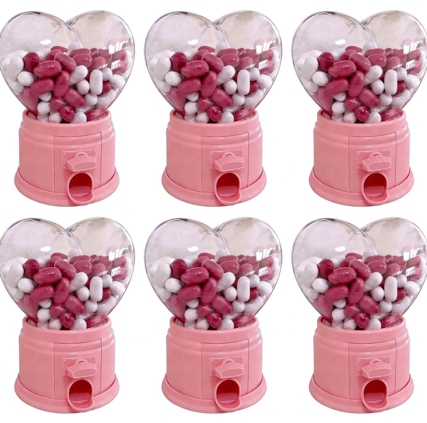 2026 Heart Candy Dispenser Mini Valentine Machine with Easy Button ...