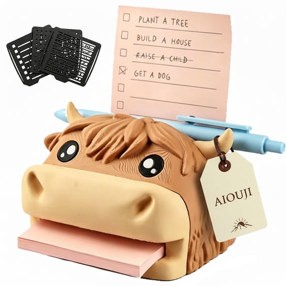 2026 Highland Cow Note Holder, All in One Storage for Pens, Pencils ...