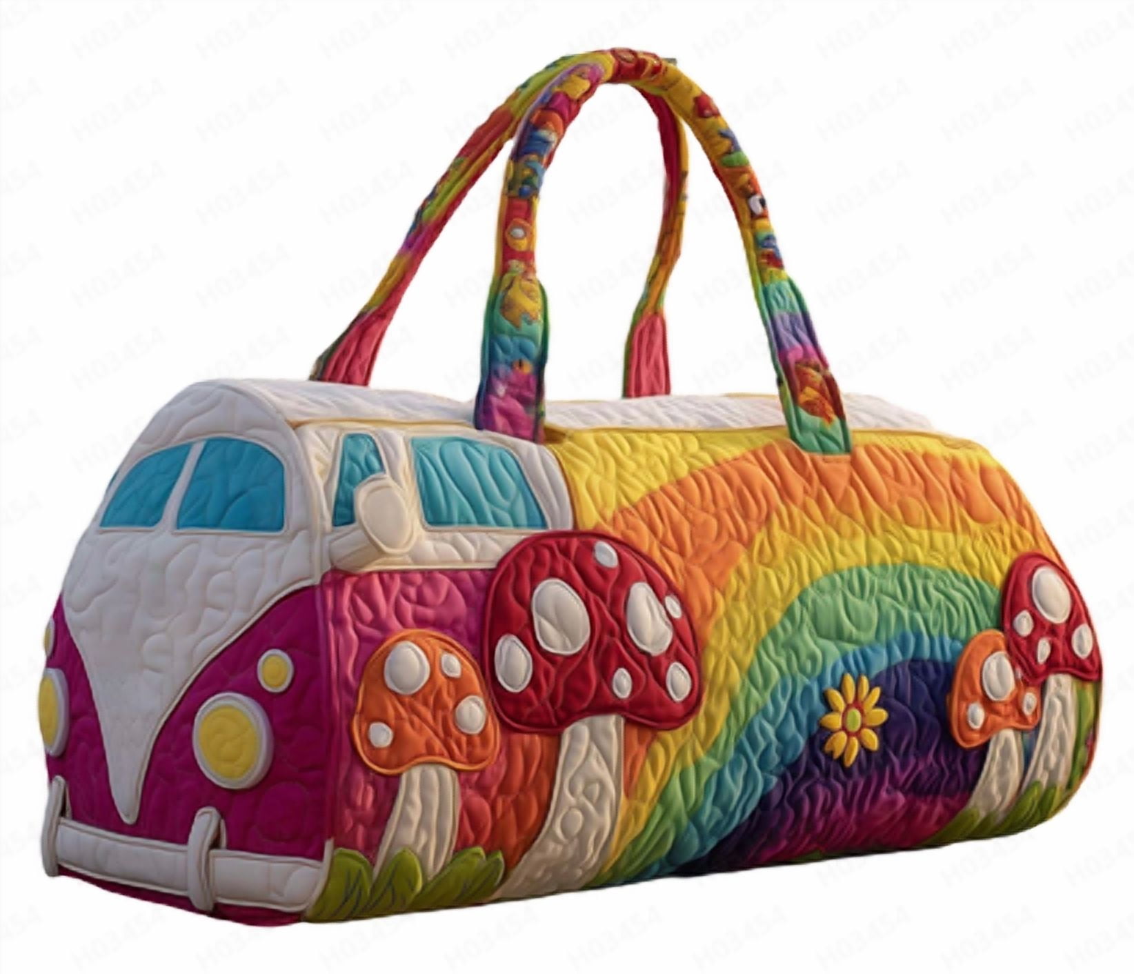 2026 Hippie Journey Quilted Duffel Bag Hippie Van Travel Duffel Bag ...
