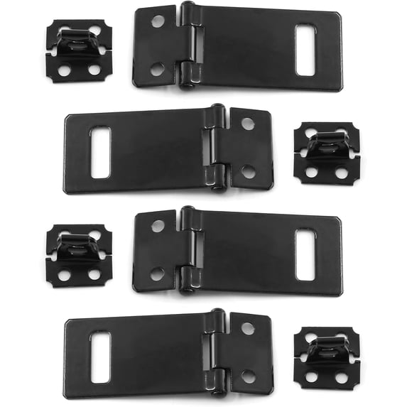 2026 Hot Sale 4Pcs 2 Inch Black Iron Lock Hasp with Screws, Painted ...