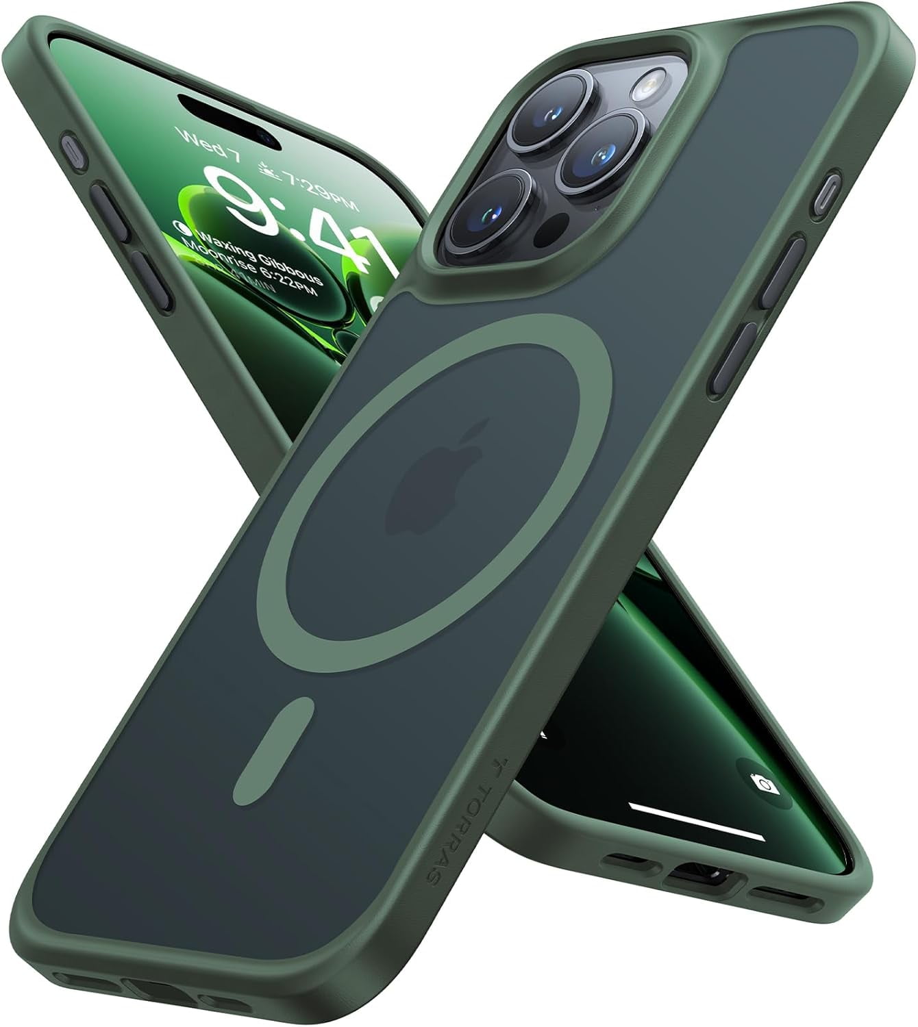 2026 Hot Sale Green Magnetic Phone Case for iPhone 15 Pro, Military ...