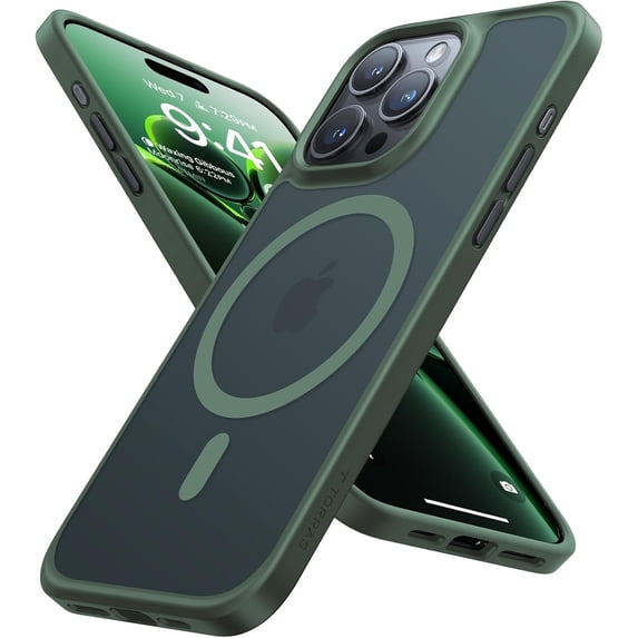 2026 Hot Sale Green Magnetic Phone Case for iPhone 15 Pro, Military ...